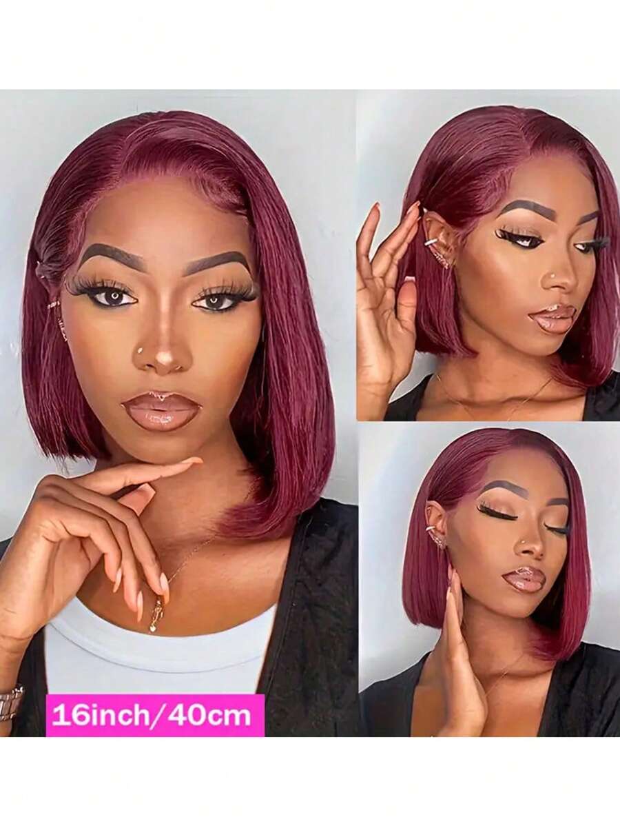 Perruque frontale en dentelle de cheveux humains à densité de 200% avec ligne de cheveux pré ...