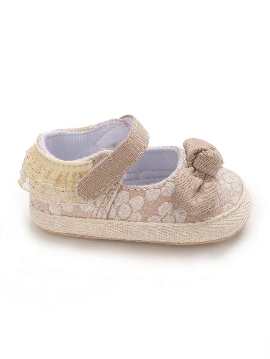 Apricot Lace Edge Infant Girl Shoes, Cute Princess Style 0-1 Years Old, Cloth Bottom Anti-Slip ...