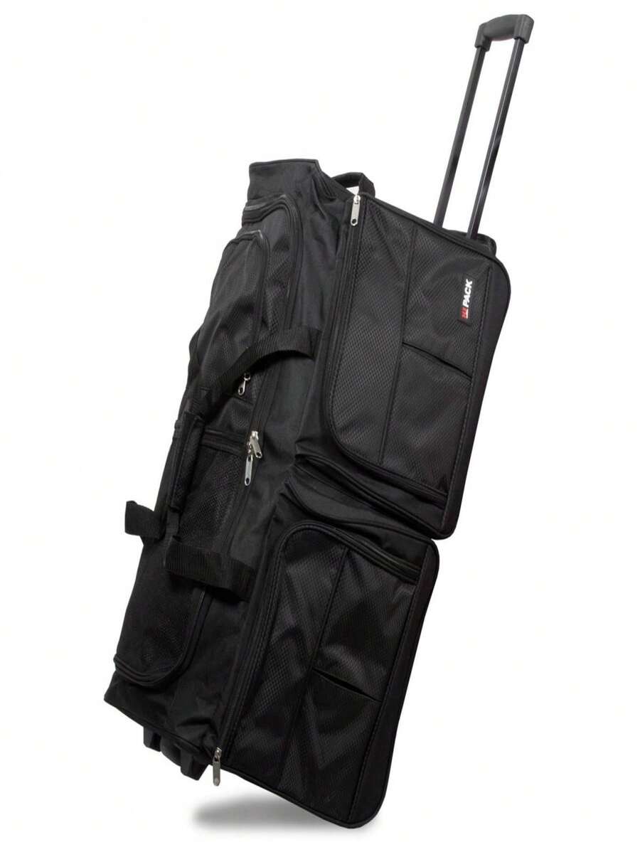 Hipack 25PRD28SB-BLACK 28 In. Heavy Duty Rolling Duffle Bag - Black ...
