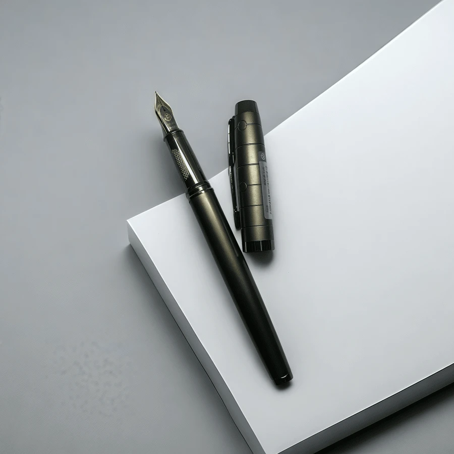Gray All-Metal Pointed Nib Fountain Pen - Suitable For Writing ...