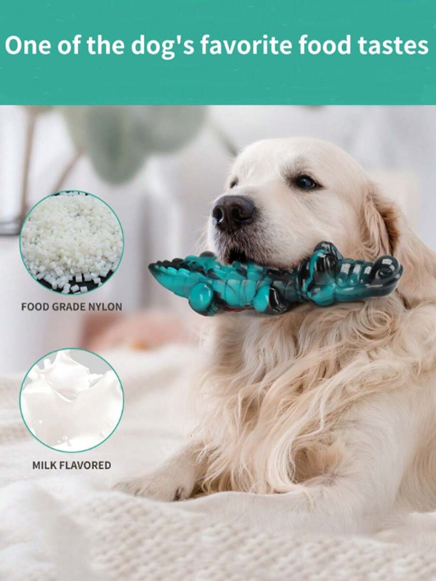 New Crocodile Nylon Dog Toy With Textured Strong Chew, Beef-Flavored ...