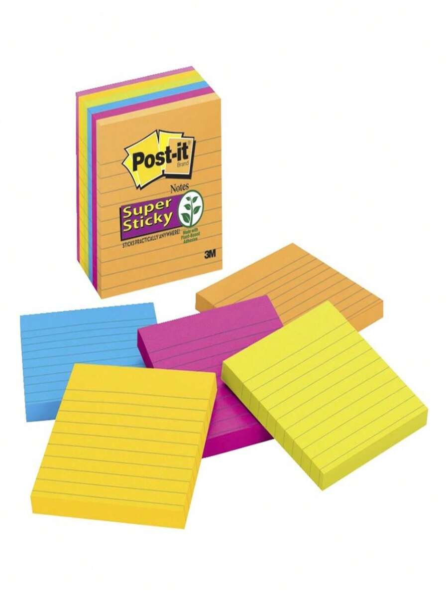 Sticky Note 086845 4 X 4 In. Lined Super Sticky Note Standard Pack ...