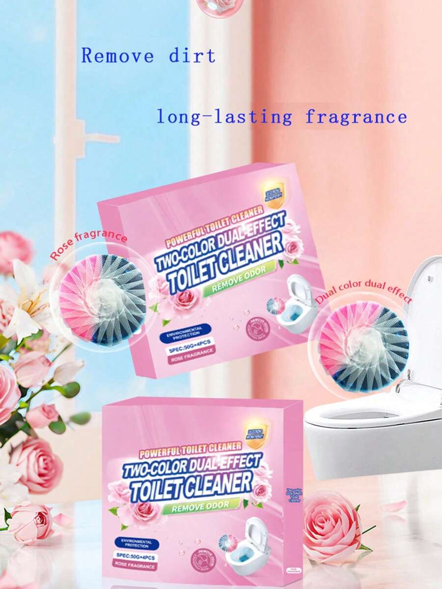 1 caja de 4 piezas de bloques limpiadores de inodoro con burbujas en ...