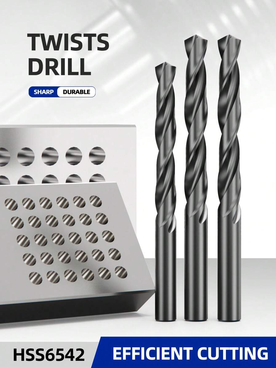 10pcs 3-14mm HSS Drill Bit Nitride Coating Twist Drill Bit For Wood Metalwoerking Drilling Hole ...