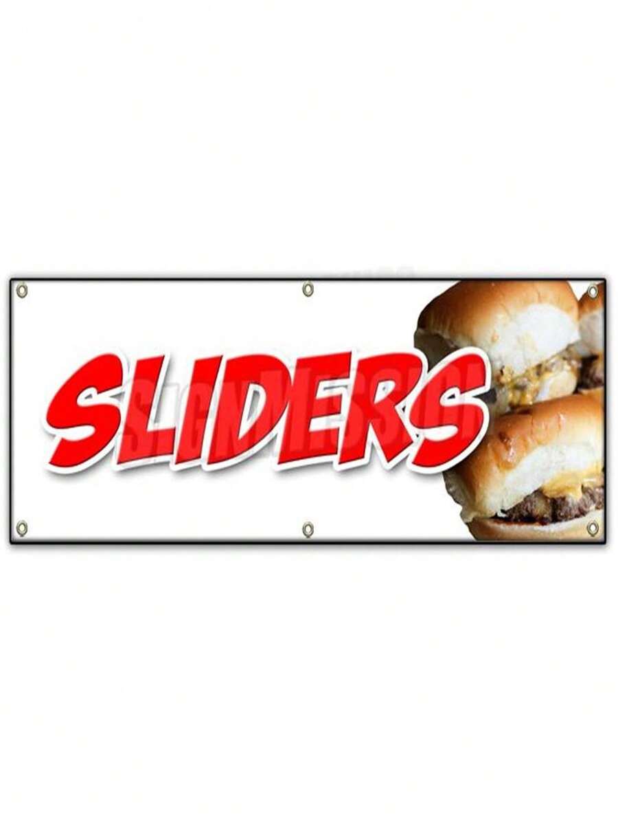 SignMission B-72 Sliders Mini Burger 24 X 72 In. Banner Sign - Sliders ...