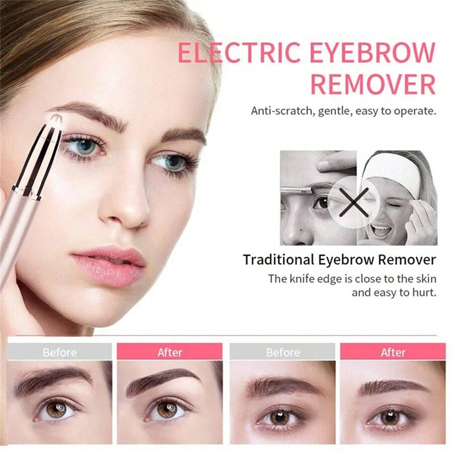 Women Electric Eyebrow Trimmer Eye Brow Shaper Pencil Face Hair Remover ...