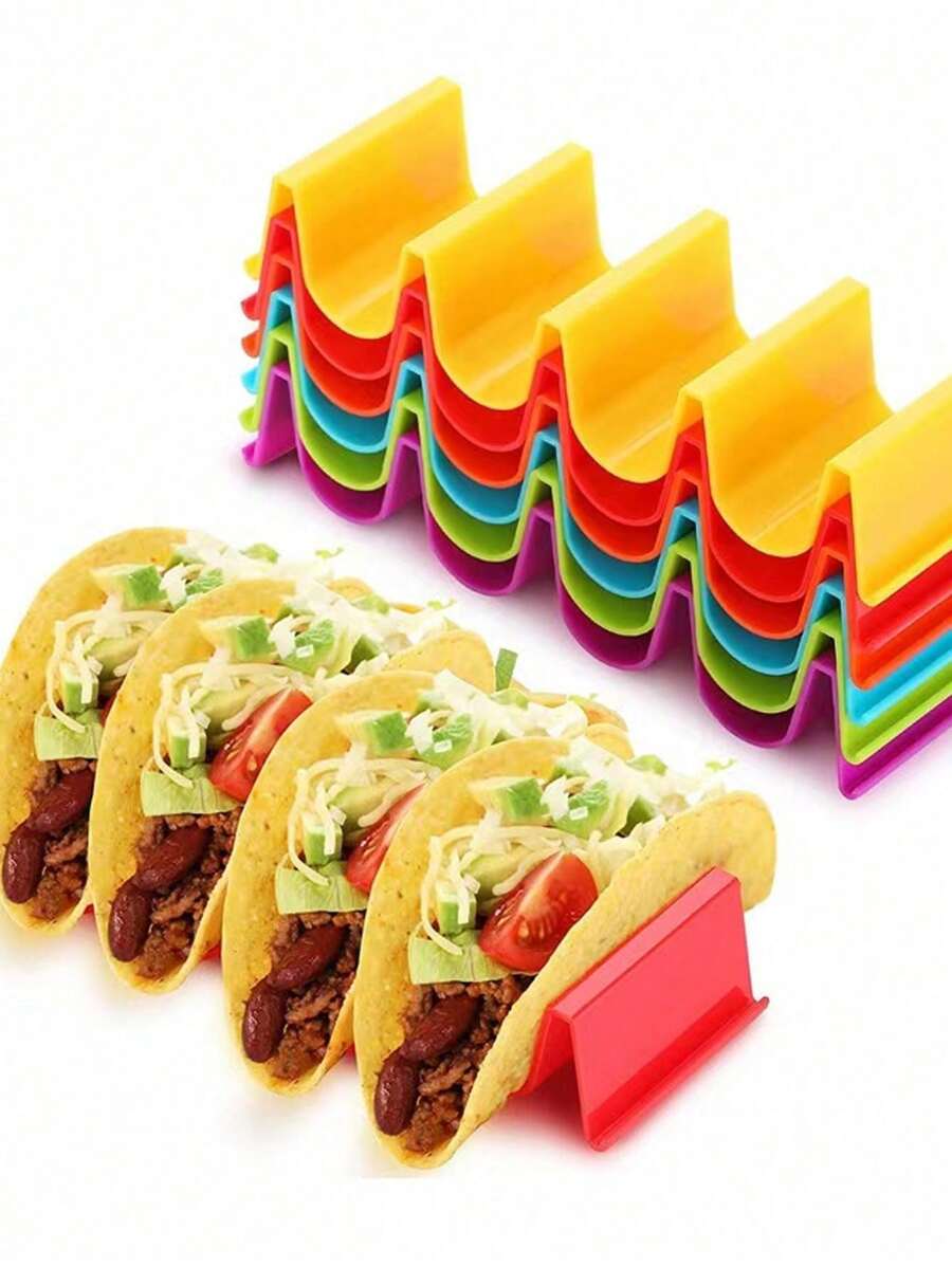 1/2/3 szt. Wielokomorowy uchwyt na taco, niebieski stojak na taco z PP, stojak na 4 tacos ...
