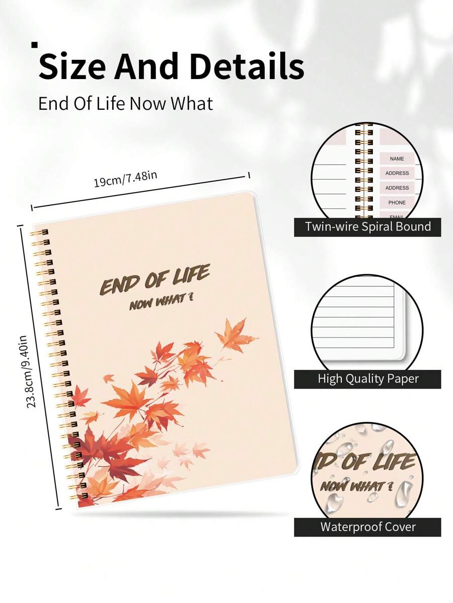 1pc End Of Life Planner, Emergency Life File, Final Wishes Checklist ...