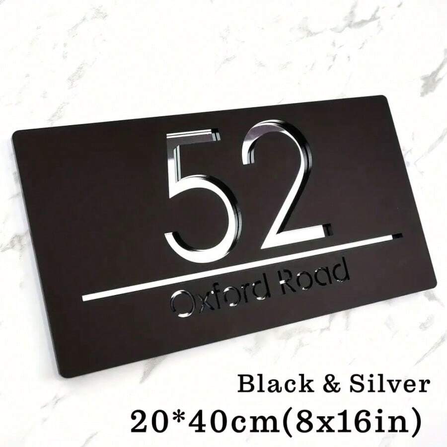 Custom Acrylic House Number Plate - Personalized Outdoor Address Sign ...