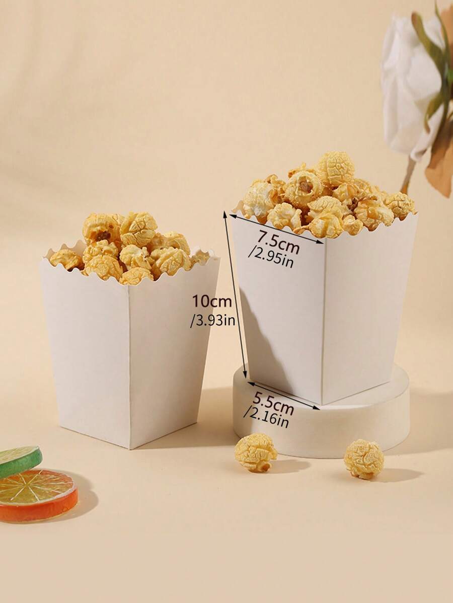 12pcs Black & White Popcorn Design Takeout Boxes, Fry Boxes, Burger ...