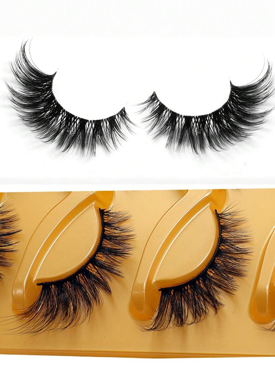 5 Pairs Of European & American Fox Eye Lengthening False Eyelashes ...