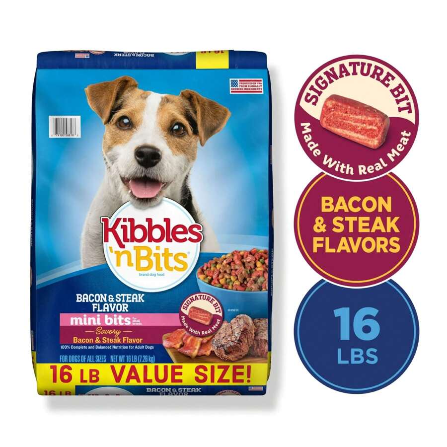 Kibbles 'n Bits Mini Bits Small Breed Savory Bacon & Steak Flavor Dry ...