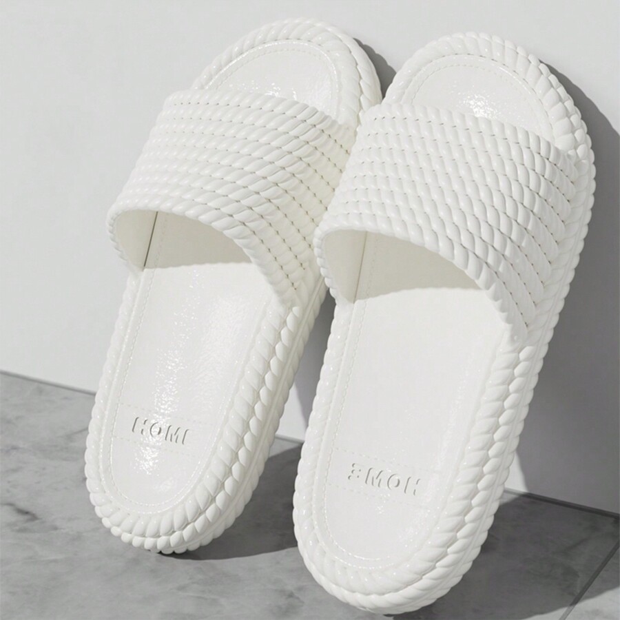 Chinelos de EVA femininos de sola grossa da moda, chinelos confortáveis ...