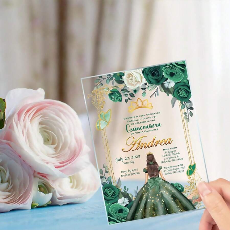 1piece Acrylic Wedding Invitation, Luxury Acrylic Glass Invitation ...