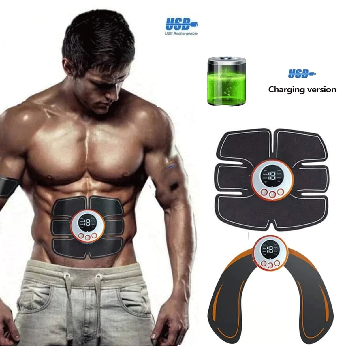 EMS Fitness Abdominal Device Rechargeable Exercise Abdominal Muscles ...