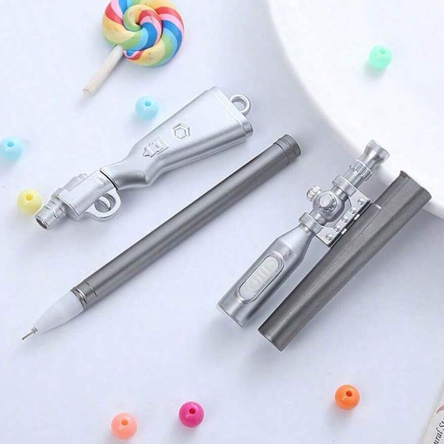 1pc 1Set Random Color Creative Rifle Shaped Neutral Pen With Light ...