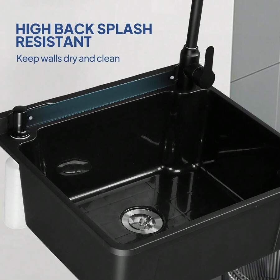 Plastic Wall-Mounted Utility Sink, Wall-Mounted Utility Tub With Hot ...