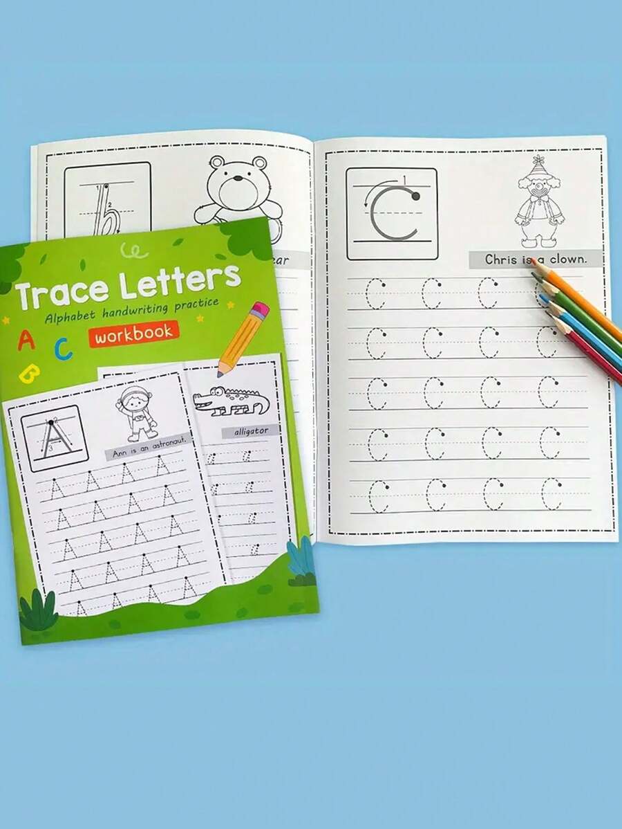 Children's Alphabet Writing Practice Workbook, Handwriting Exercise ...