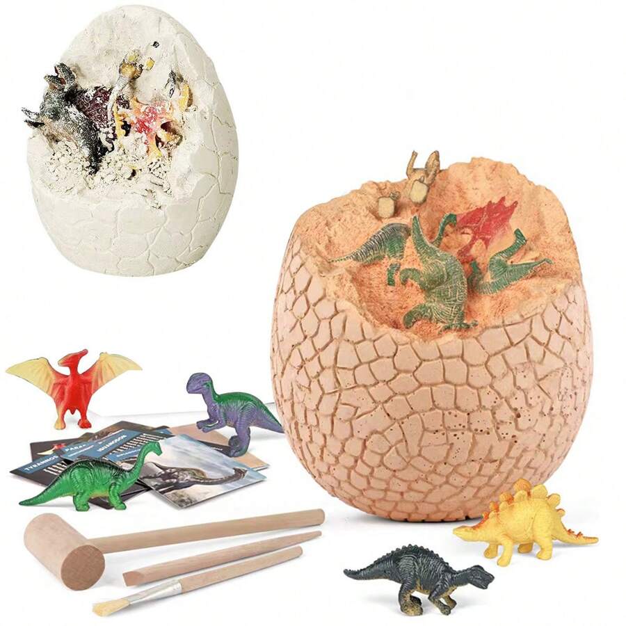 Kids Dinosaur Egg Fossil Dig Kit Dinosaur Model Toy Soft Rubber ...