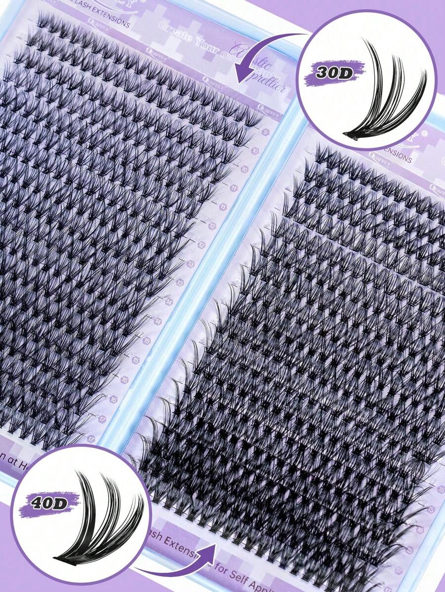 720PCS D Curl Lash Clusters Kit - 30D 40D/60D 80DLash Clusters 9-18MM ...