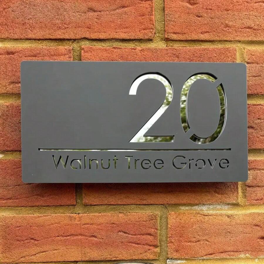 Custom Acrylic House Number Plate - Personalized Outdoor Address Sign ...