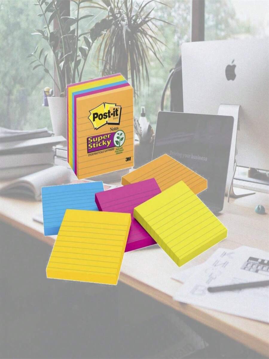 Sticky Note 086845 4 X 4 In. Lined Super Sticky Note Standard Pack ...