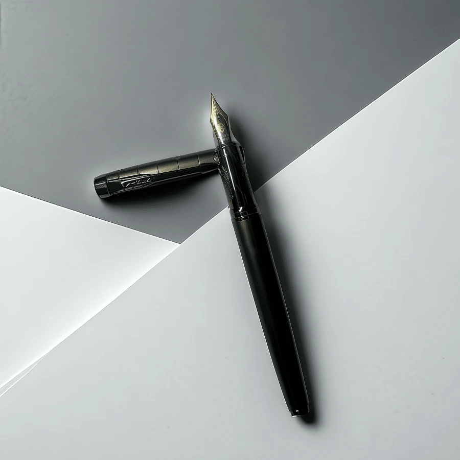 Gray All-Metal Pointed Nib Fountain Pen - Suitable For Writing ...