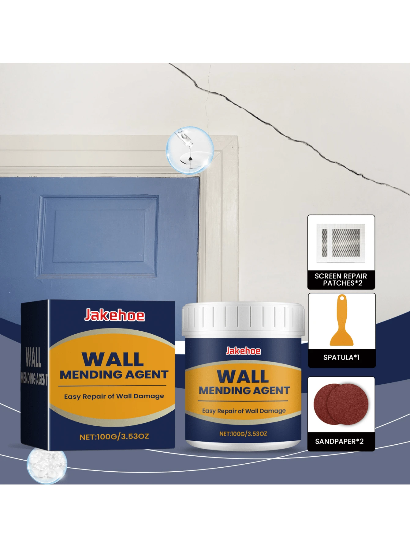Wall Repair Paste Kit Peeling Of Wall Holes Household Patch Plaster ...