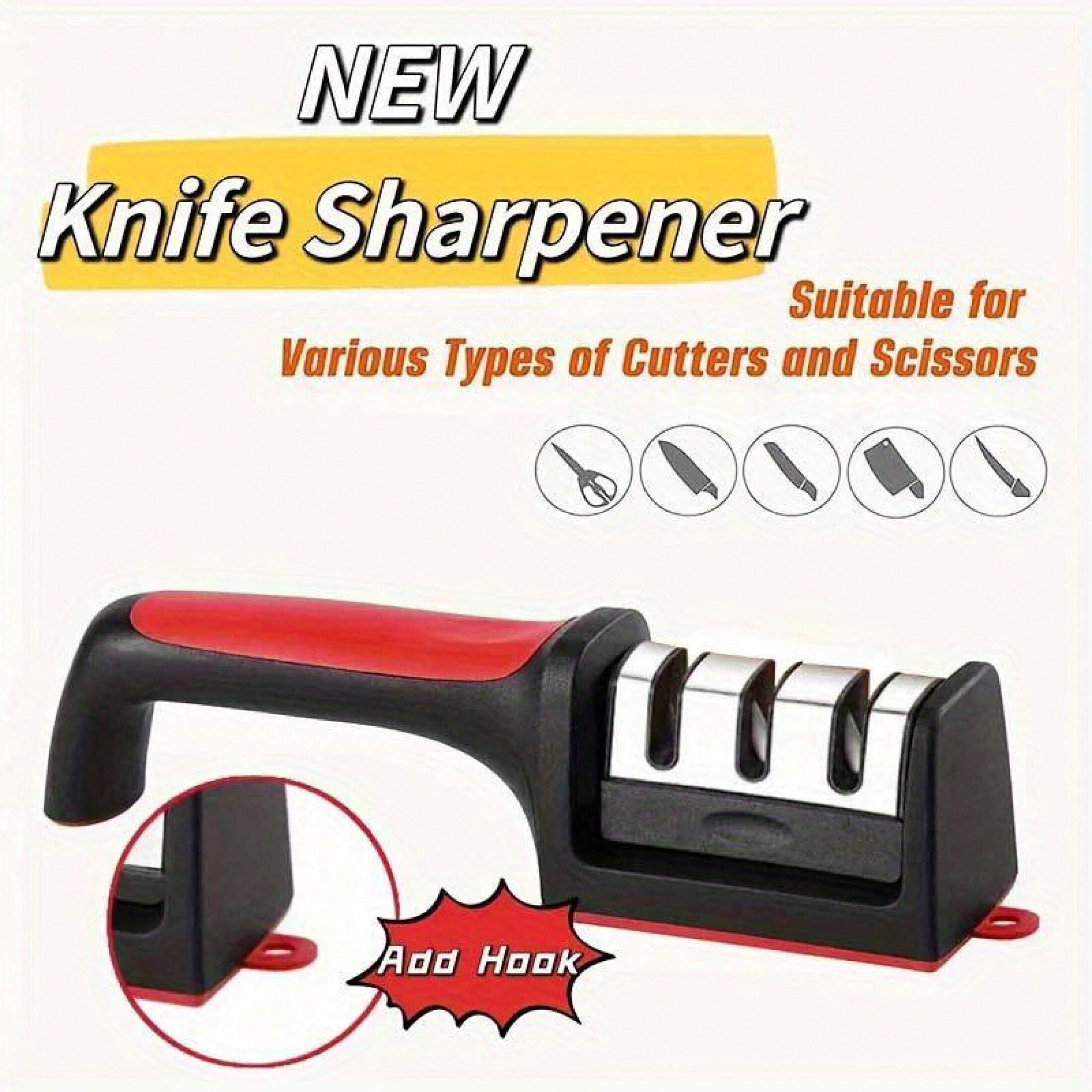 3-Stage Stainless Steel Knife Sharpener - Manual, Multi-Function ...