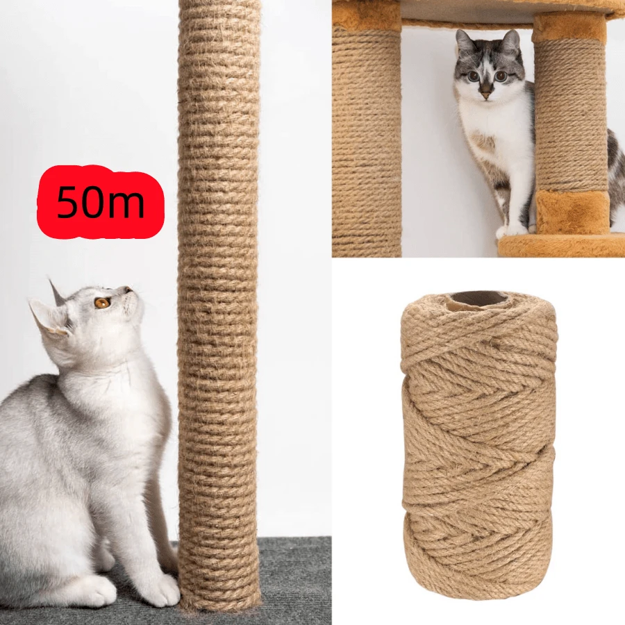 164 Feet 6mm Jute Twine, 50m Heavy Duty Jute Rope, Natural Rope For DIY ...