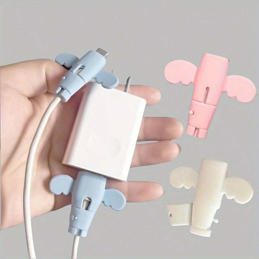 10pcs Cute Wing-Shaped Mobile Phone Charging Cable Protector Sleeves ...