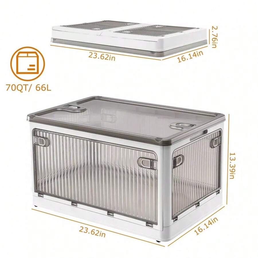 Foldable Storage Bins With Lid Collapsible Stackable Closet Organizer ...