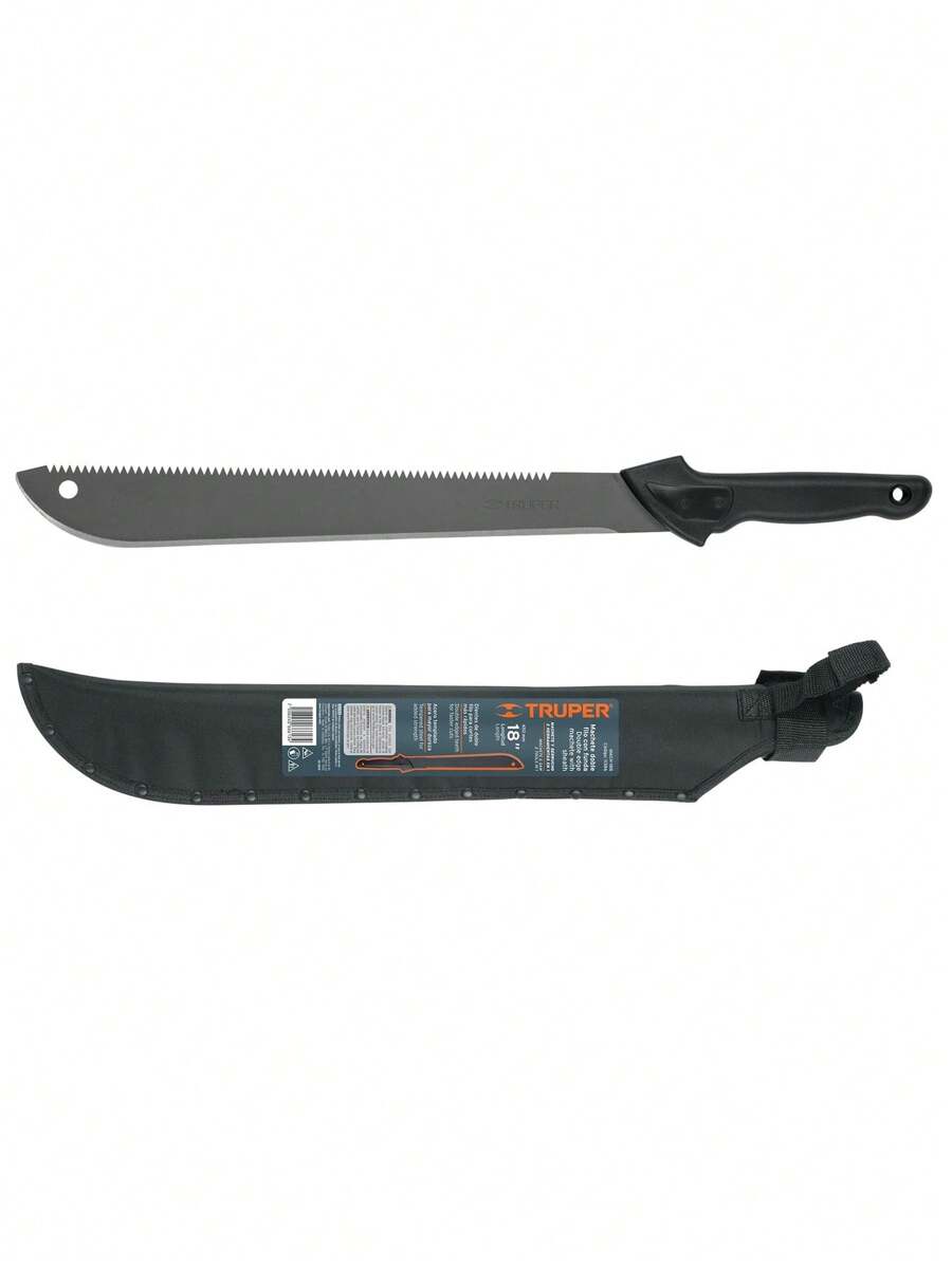 Double-Edged Machete, 18', Injected Handle, With Sheath, Truper for ...