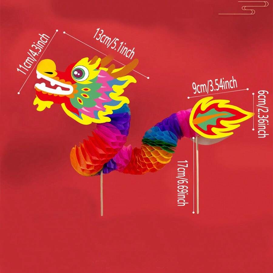 3D DIY Chinese Paper Dragon Party Decorations, Spring Festival Party ...