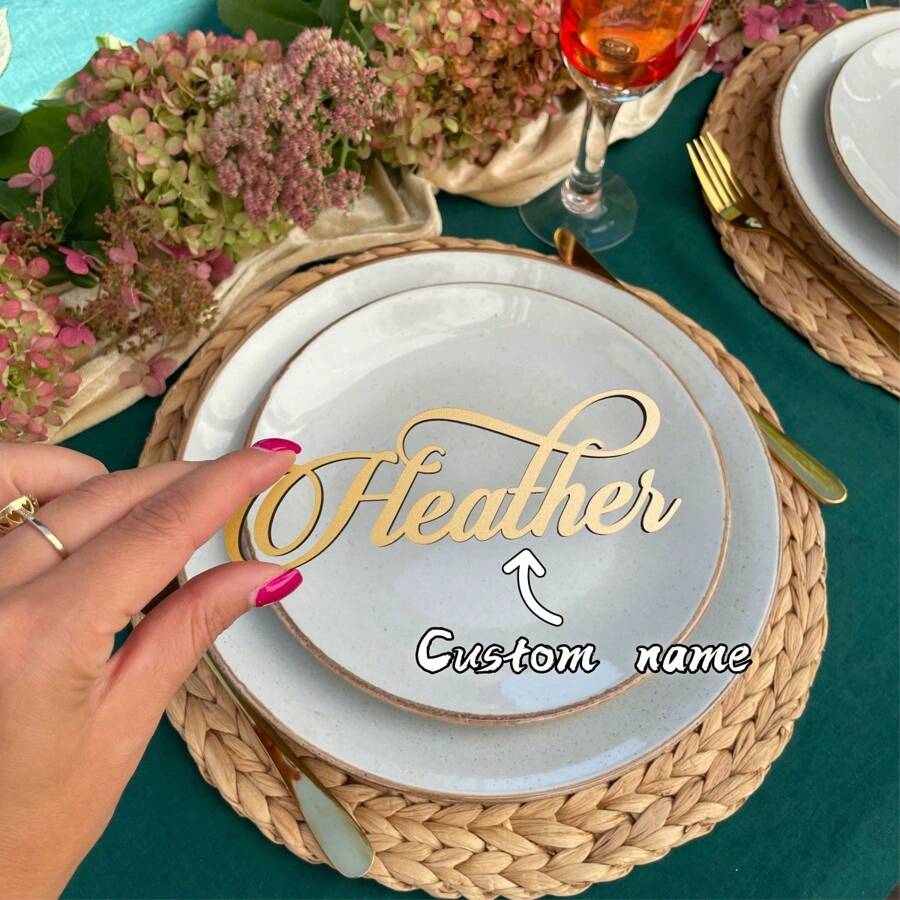 1 PC Custom Acrylic Name Place Cards, Calligraphy Place Cards, Table ...