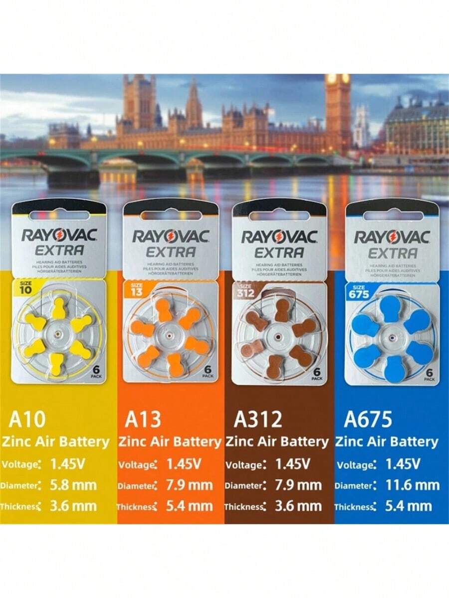 Hearing Aid Batteries A13 Rayovac Extra Zinc Air 1.45V Hearing Aids Battery For Professional ...