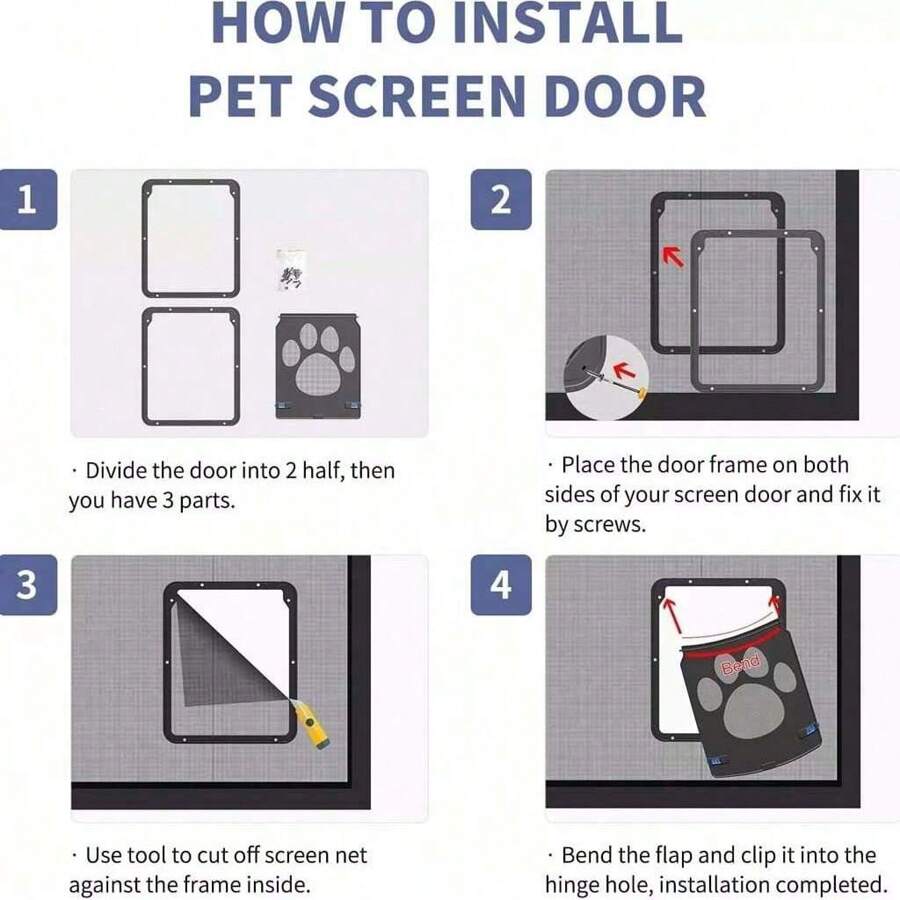 1 Stück Türschutz-Gitter konzipiert um Katzen, Hunde und andere ...