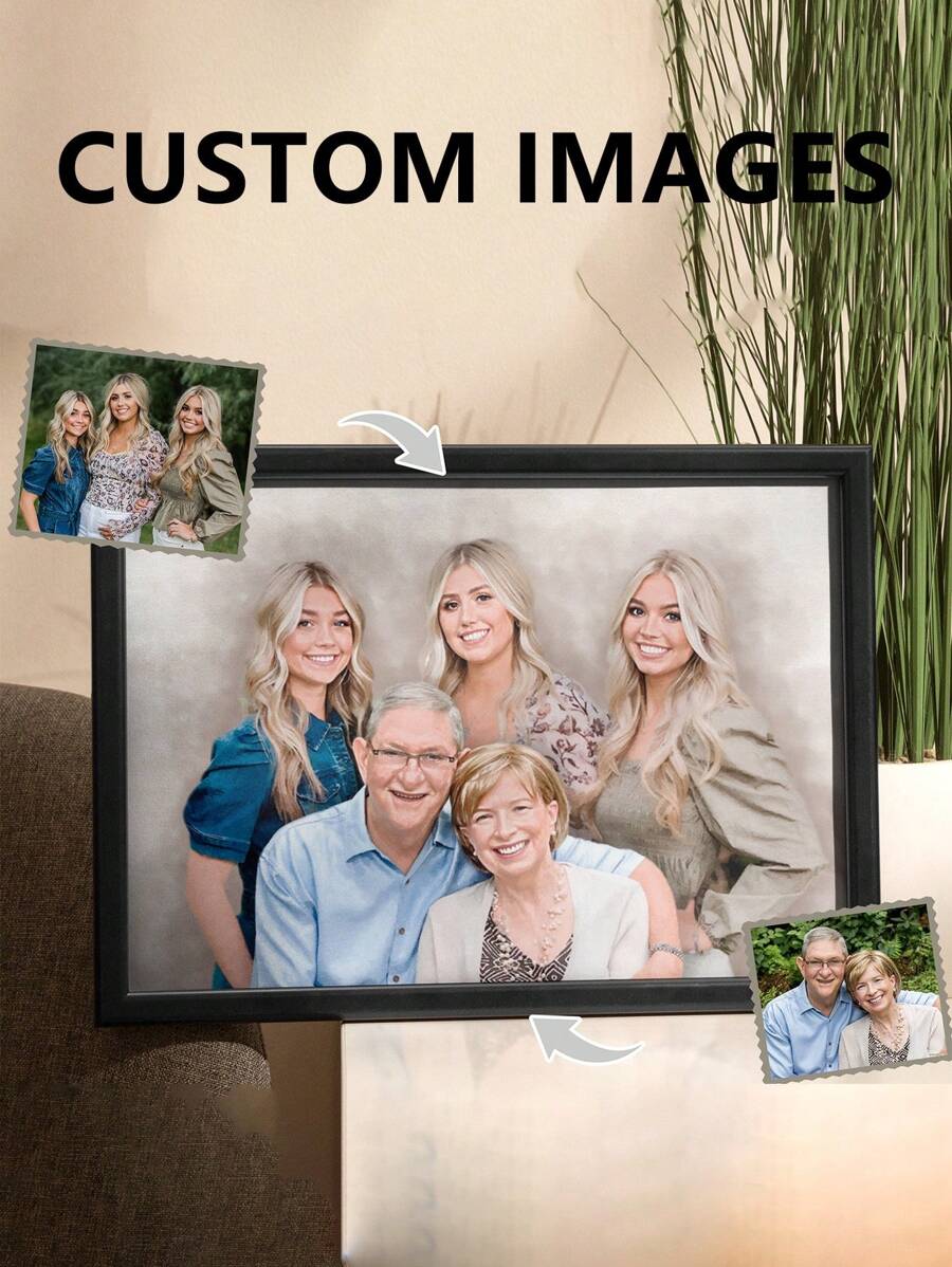 1pc Unframed Custom Watercolor Family Portraits Incorporating Multiple ...