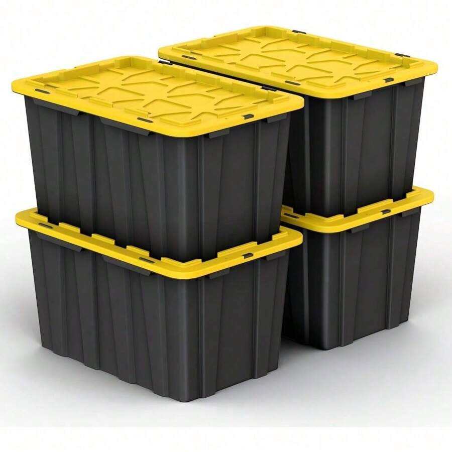 Paquete de 4 contenedores de almacenamiento de plástico de 17 galones ...