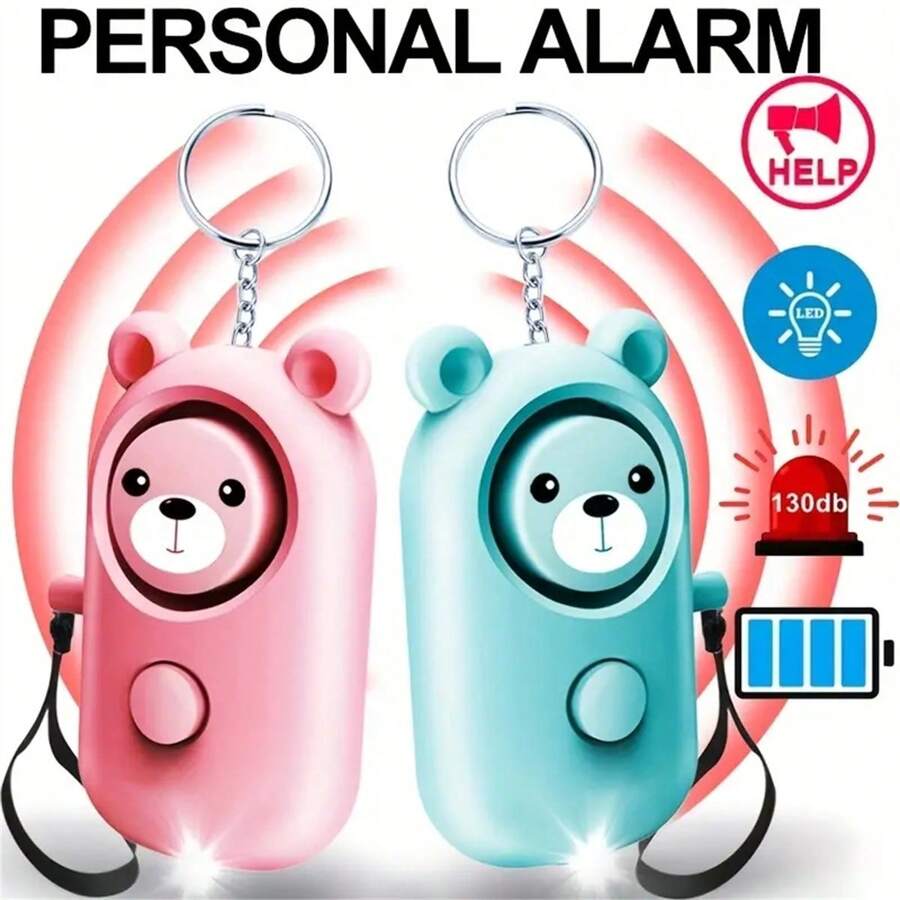 1pc Personal Safety Alarm For Women - 130dB Self Defense Keychains Siren Whistle With LED Strobe ...