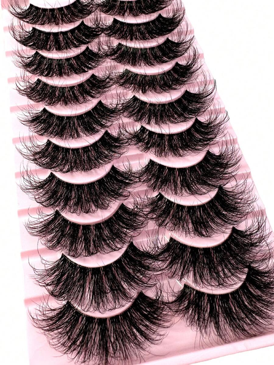 10 Pairs Natural Thick & Fluffy Eyelashes, 3D Dense & Lengthening False ...