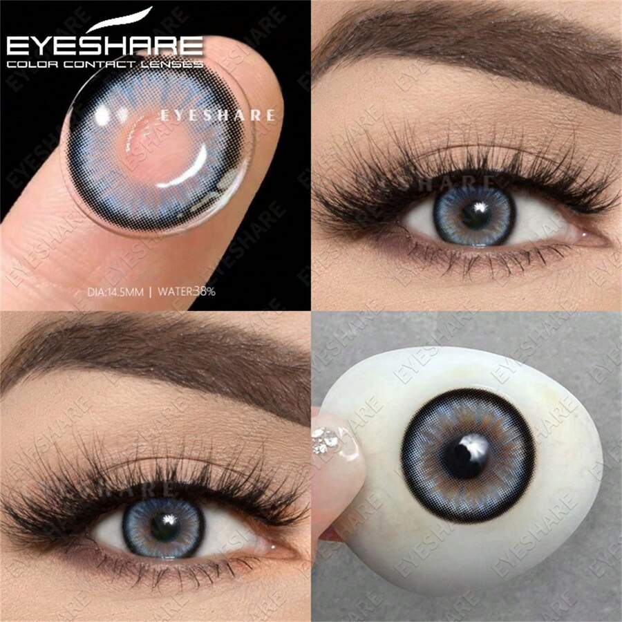 Eyeshare 1pair Natural Color Contact Lenses For Eyes Blue Lenses Yearly ...