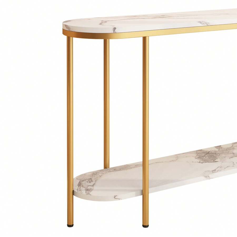 2 Tier Narrow Console Table With Storage Shelves For Living Bedroom ...