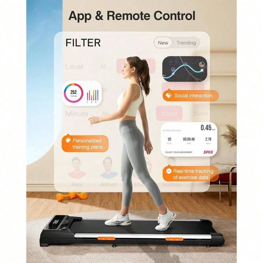 CURSOR FITNESS Walking Pad Treadmill With Incline, Under Desk Treadmill ...