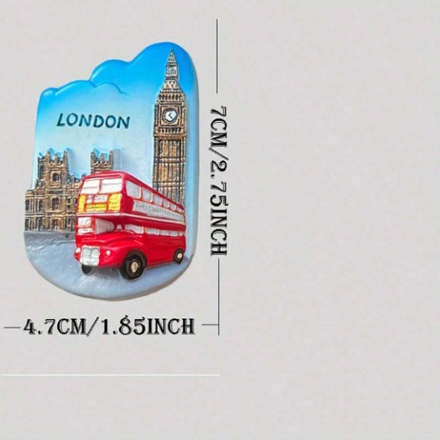 1pc Charming British Landmark Fridge Magnets - Handmade Octagonal ABS ...