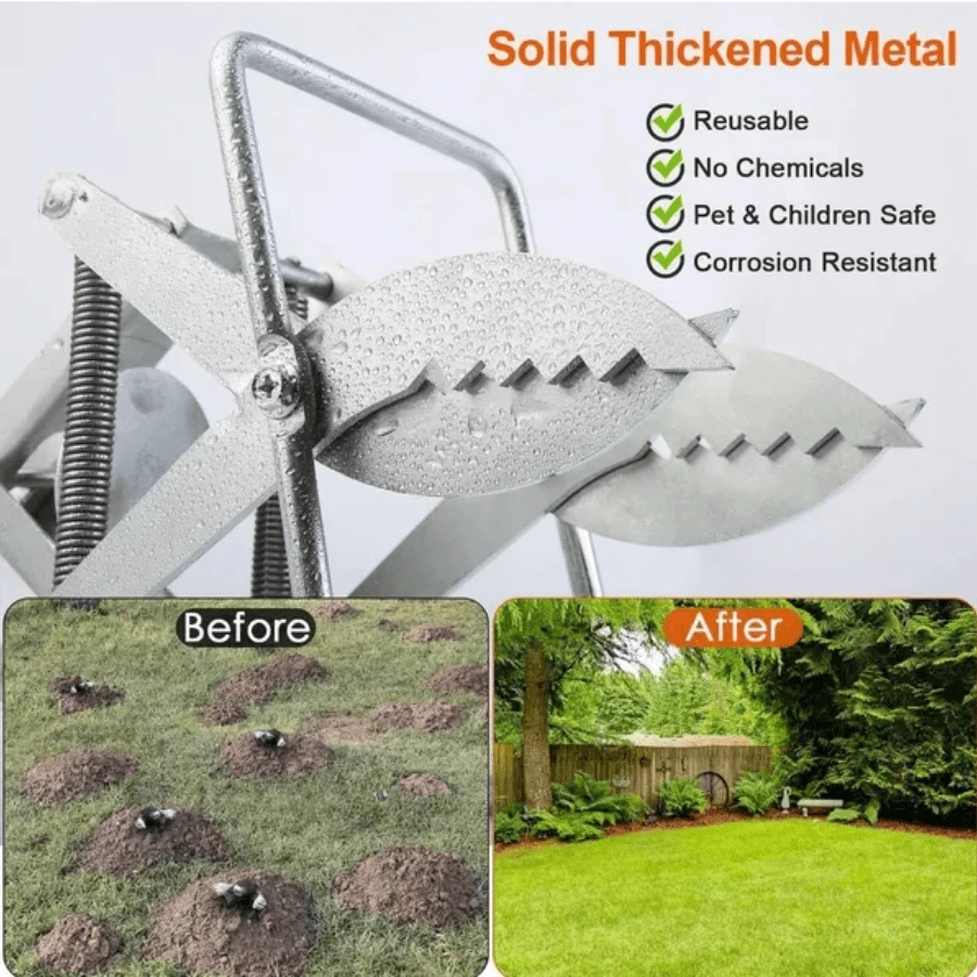 2PCS Easy Setup Mole Traps Outdoor Reusable Scissor Mole Gopher Rodent ...