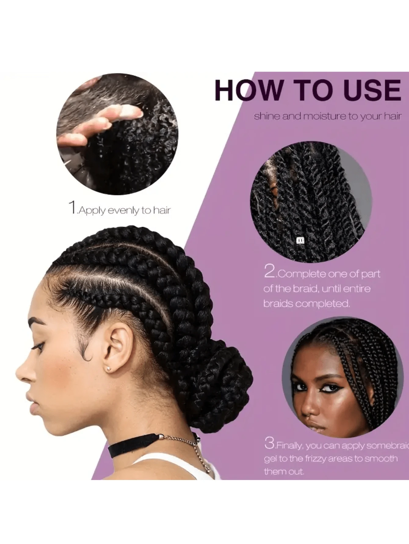 COLPOPELG 1-Pack Extra Strong Hold Braiding Gel Natural Shine Styling ...