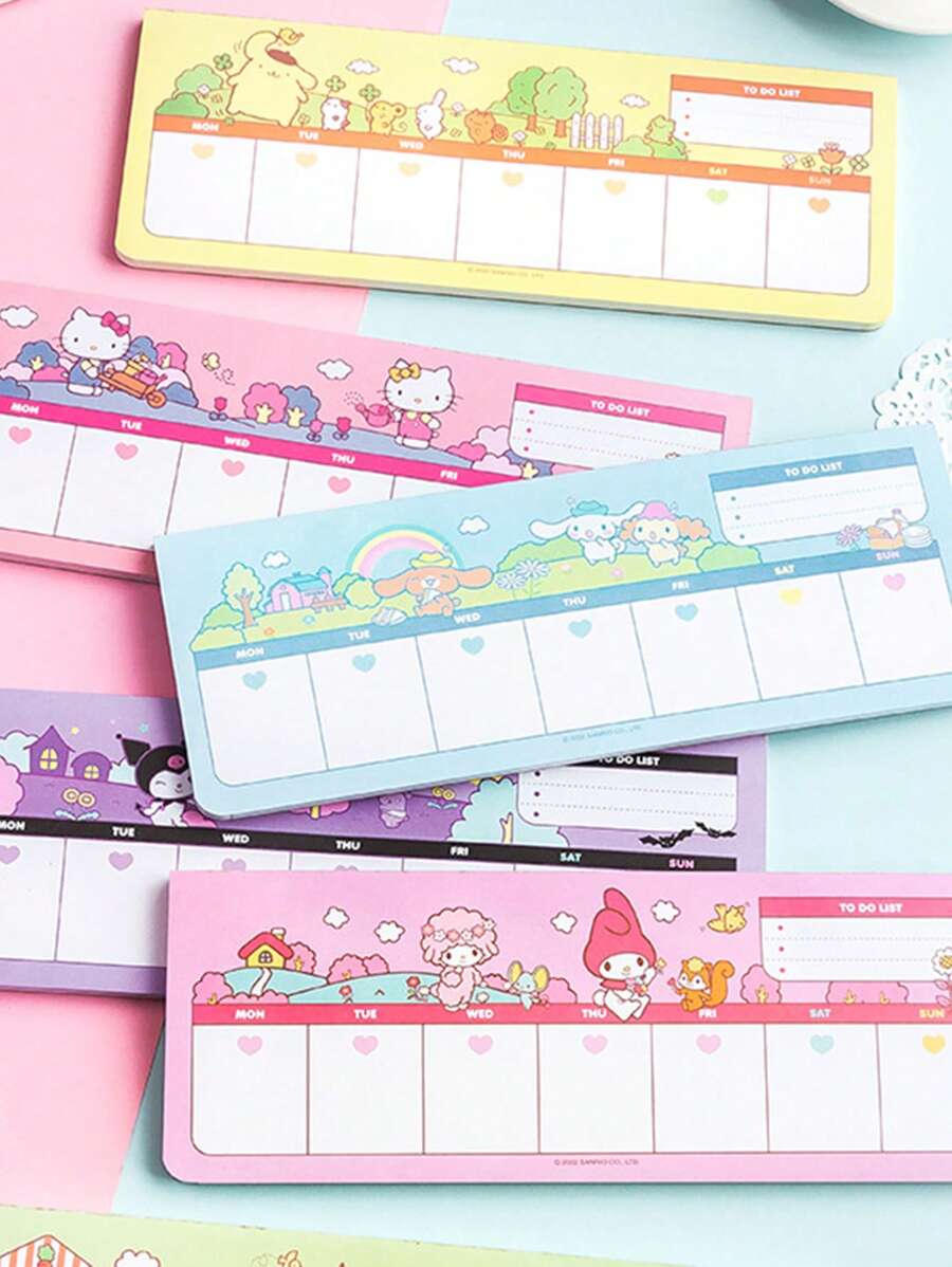 Sanrio 50pcs Cartoon Peelable Memo Pads Cute Sticky Notes Ins Girly ...
