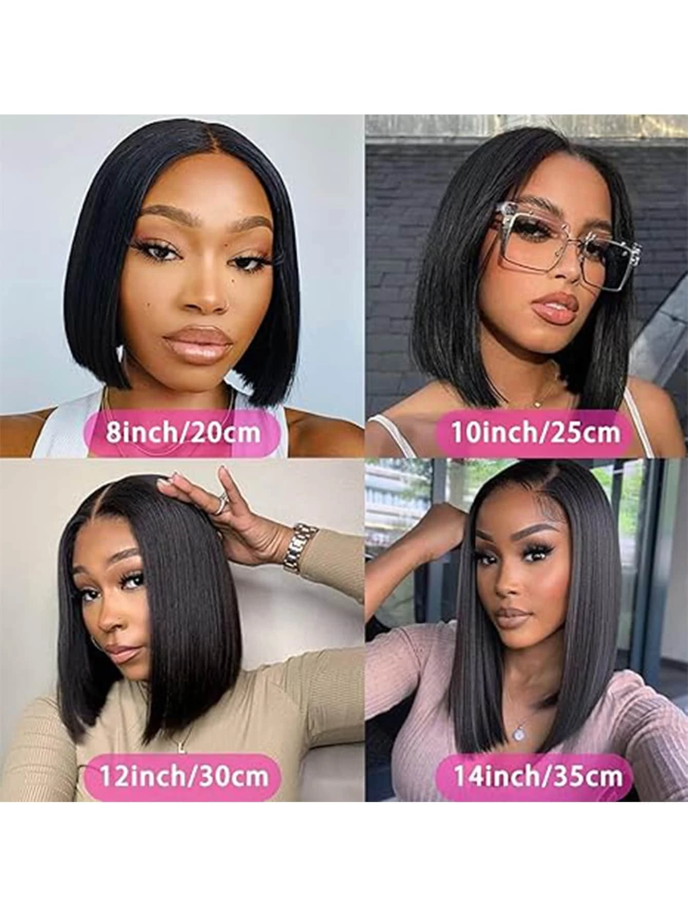 Hair 12inch 13x4 Bob Wig Human Hair 180% Density Ready To Go Glueless ...
