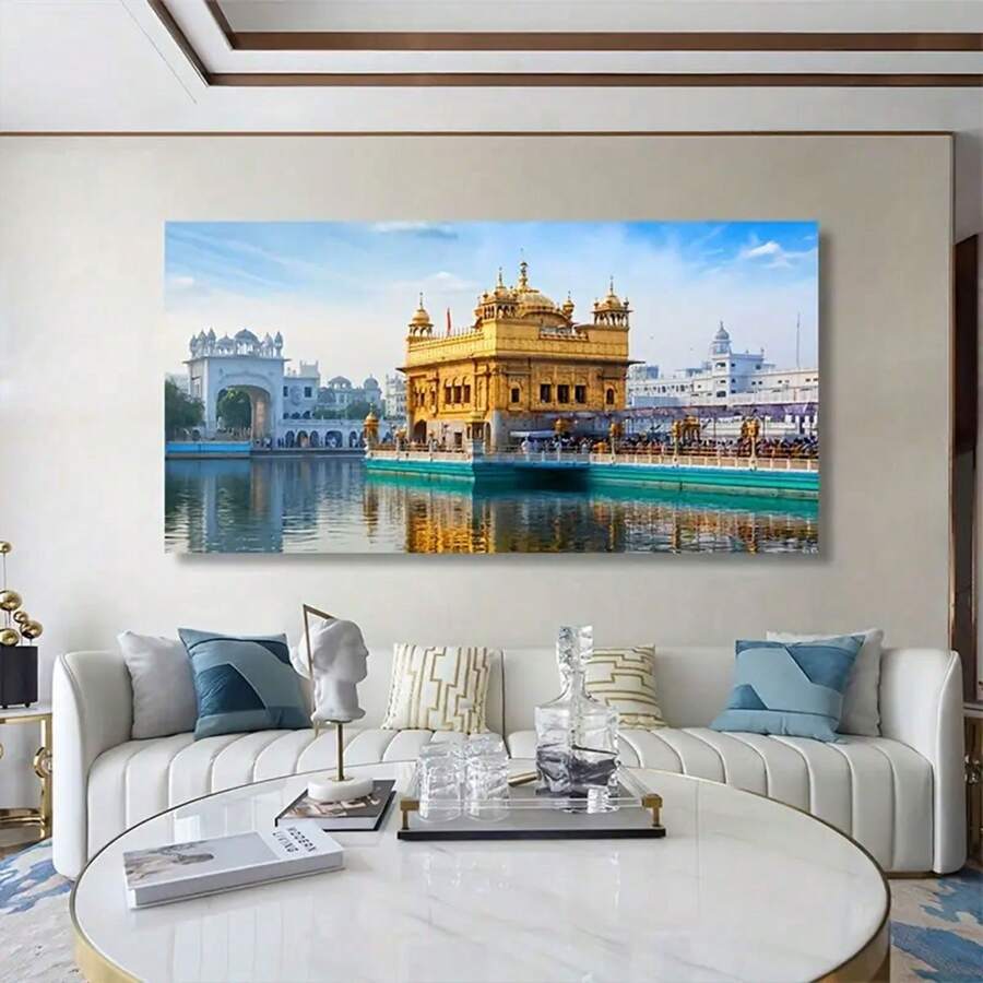 1PC Amritsar Golden Temple Canvas Art - Architecture Print, Frameless ...